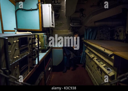 Interior of the Soviet Juliett-class submarine K-24 (U461). Peenemuende ...