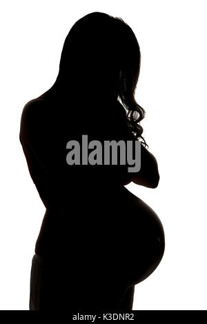 Pregnancy portrait black shadow Stock Photo - Alamy
