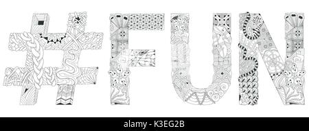 Hand drawn zentangle hashtag for coloring page Stock Vector Image & Art ...