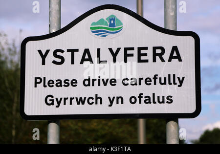 An Ystalyfera sign on the A4067 in Wales, UK. Saturday 02 September ...