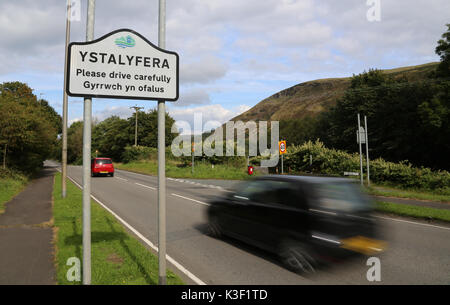 An Ystalyfera sign on the A4067 in Wales, UK. Saturday 02 September ...