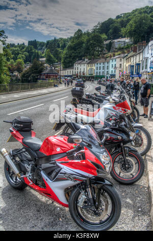 HDR image of Motorcycles parked on North Parade in Matlock Bath in ...