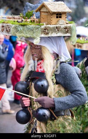 carnival procession on the high street of Bad Hindelang on carnival ...