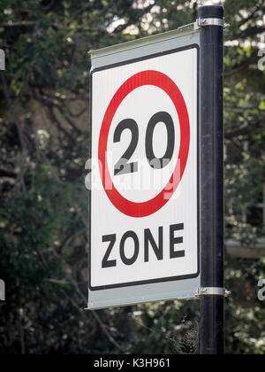 20 MPH zone sign Stock Photo - Alamy