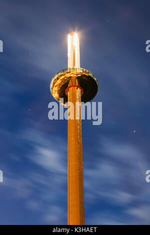 England, East Sussex, Brighton, British Airways i360 Tower and Ruins of ...