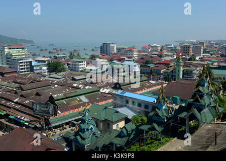 the city centre of Myeik in the south in Myanmar in Southeastasia Stock ...