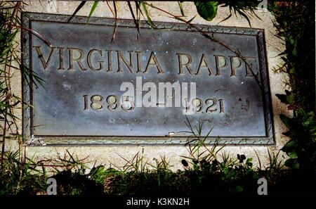 Grave of VIRGINIA RAPPE in The Hollywood Cemetery, Los Angeles. Dying ...