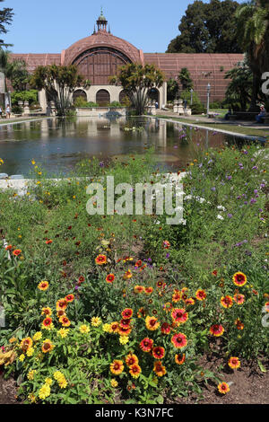 The Botanical Building reflecting in the Lily Pond at night, in Balboa ...