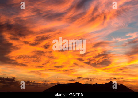 Europe, Italy, Lazio, Terracina. Monte Circeo at sunset Stock Photo - Alamy