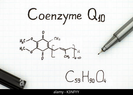 Coenzyme Q10 (ubiquinone) molecule, chemical structure Stock Photo ...
