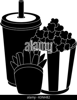 Classic popcorn movie theater snacks vector promotional background. Pop ...