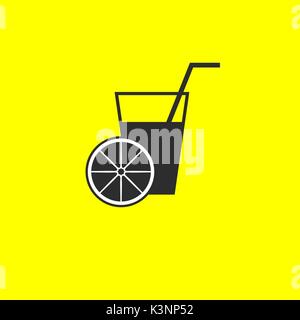 Healthy orange soda icon. Simple illustration of healthy orange soda ...