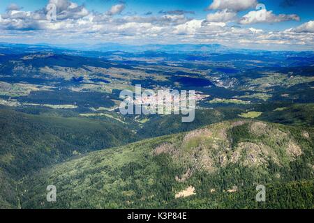 Town of Rozaje in Montenegro seen from surrounding mountains Stock ...