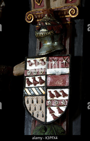 Washbourne family monument detail, St. Laurence`s Church, Wichenford ...