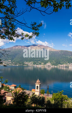 Dorio (Lecco, Lombardy, Italy) and the lake of Como (Lario) at summer ...