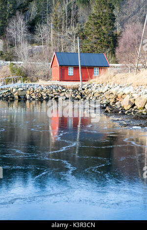 A typical fishing village Froya Island, Trondelag, Norway, Scandinavia ...