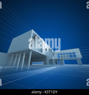 Concept architecture drafting 3d rendering Stock Photo - Alamy