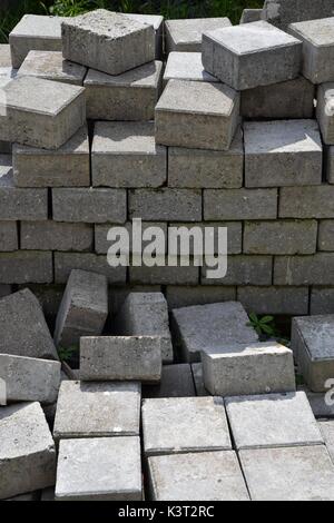 Stone cuboid in construction, concrete Stones, building materials Stock ...