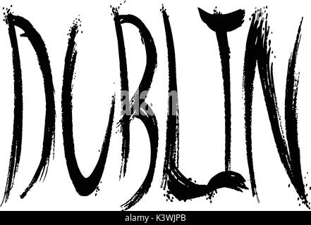 Dublin text sign illustrationon white Background Stock Vector Image ...
