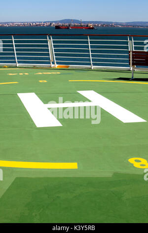 Helipad on a cruise ship Stock Photo - Alamy