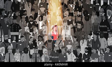 Businesswoman leader stand out from crowd individual spotlight hire ...