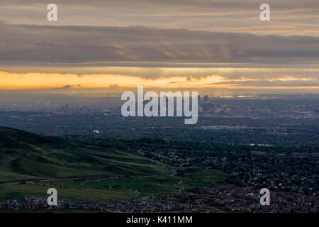 Sunrise over Denver, from nearby Mount Morrison Stock Photo - Alamy