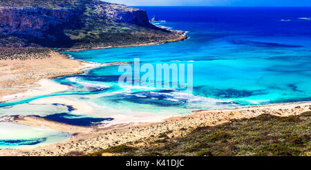 One of the most beautiful beaches of Greece - Balos bay in Crete island ...