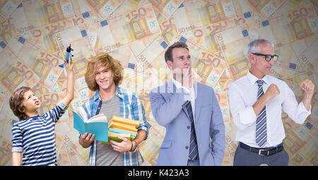 Digital composite of men of age generations growing up Stock Photo - Alamy