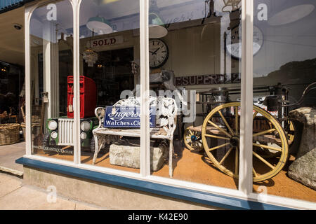 Antique shop in the Yorkshire Dales village of Hawes, Wensleydale ...