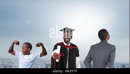 Digital composite of men of age generations growing up Stock Photo - Alamy