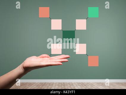 Digital composite of Open hand with mind map Stock Photo - Alamy
