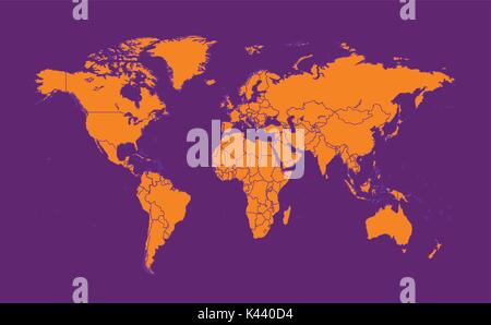 World map orange color vector Stock Vector Image & Art - Alamy