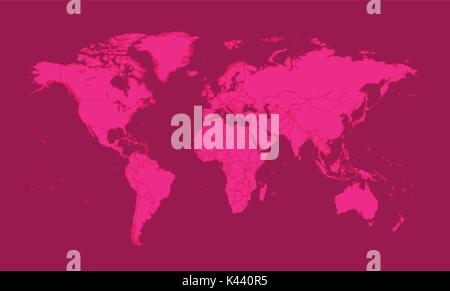 World map pink color vector Stock Vector Image & Art - Alamy