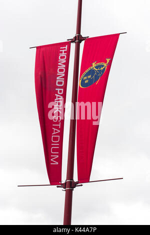 Munster Rugby Crest / Logo with three crowns and a stag's head Stock ...