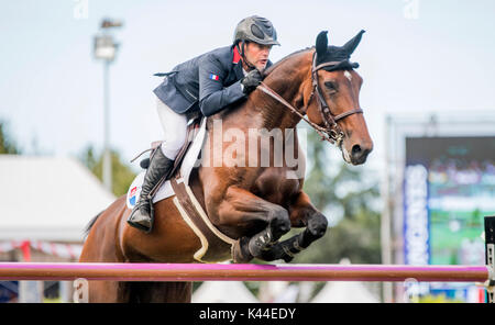 Gijon, Spain. 4th Sep, 2017. Alison Barton (Great Britain) with Roma IV ...
