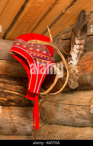 Woman in traditional Sami costume, Lapland, Finland Stock Photo - Alamy