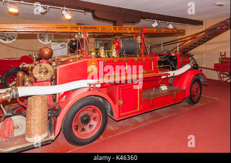 A vintage fire engine at a museum in Swansea, South Wales Stock Photo ...