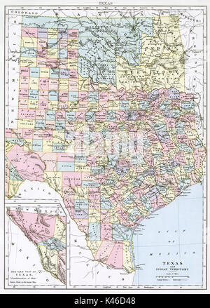 A 19th century map of Houston, Texas, USA and surrounds Stock Photo - Alamy