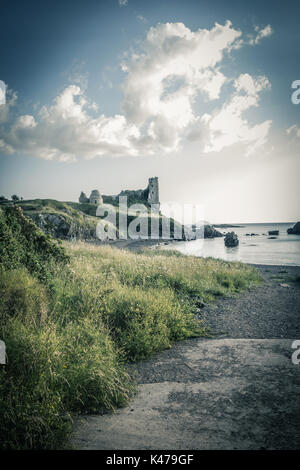 The ruins of the 13th century Dunure Castle, used in the filming of ...
