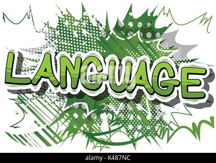Language - Comic book word on abstract background Stock Vector Image ...