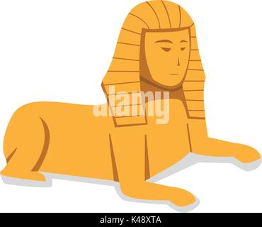 Cartoon Ancient Egyptian Sphinx of Giza Vector Illustration Stock ...