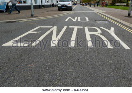 British no entry road markings Stock Photo - Alamy