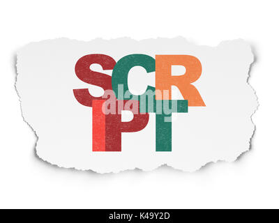 Software concept: Script on Torn Paper background Stock Photo - Alamy