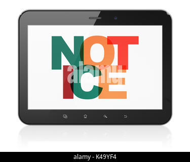 Law concept: Tablet Computer with Notice on display Stock Photo - Alamy