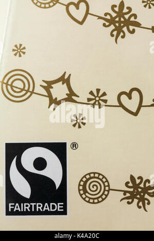 Fairtrade logo on food packaging Stock Photo - Alamy