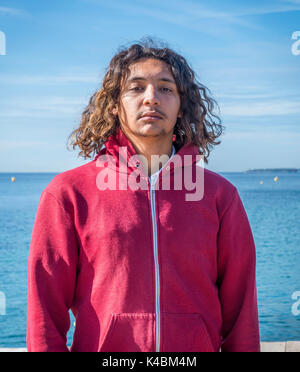 Young French men of Algerian descent pose for a picture in Juan les ...