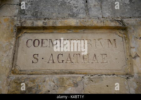 Rabat: St. Agatha's Catacombs - St Agatha & St. Paul fresco Stock Photo ...