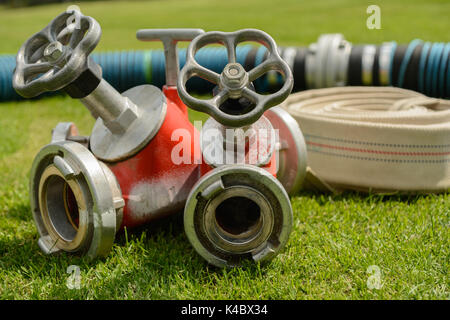 fire brigade, hose, rolled, unrolled, fire brigade, hose, rolled ...