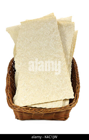 Norwegian flatbrod isolated on white background Stock Photo - Alamy