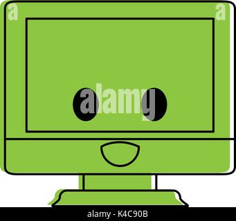 kawaii cute happy screen monitor Stock Vector Image & Art - Alamy